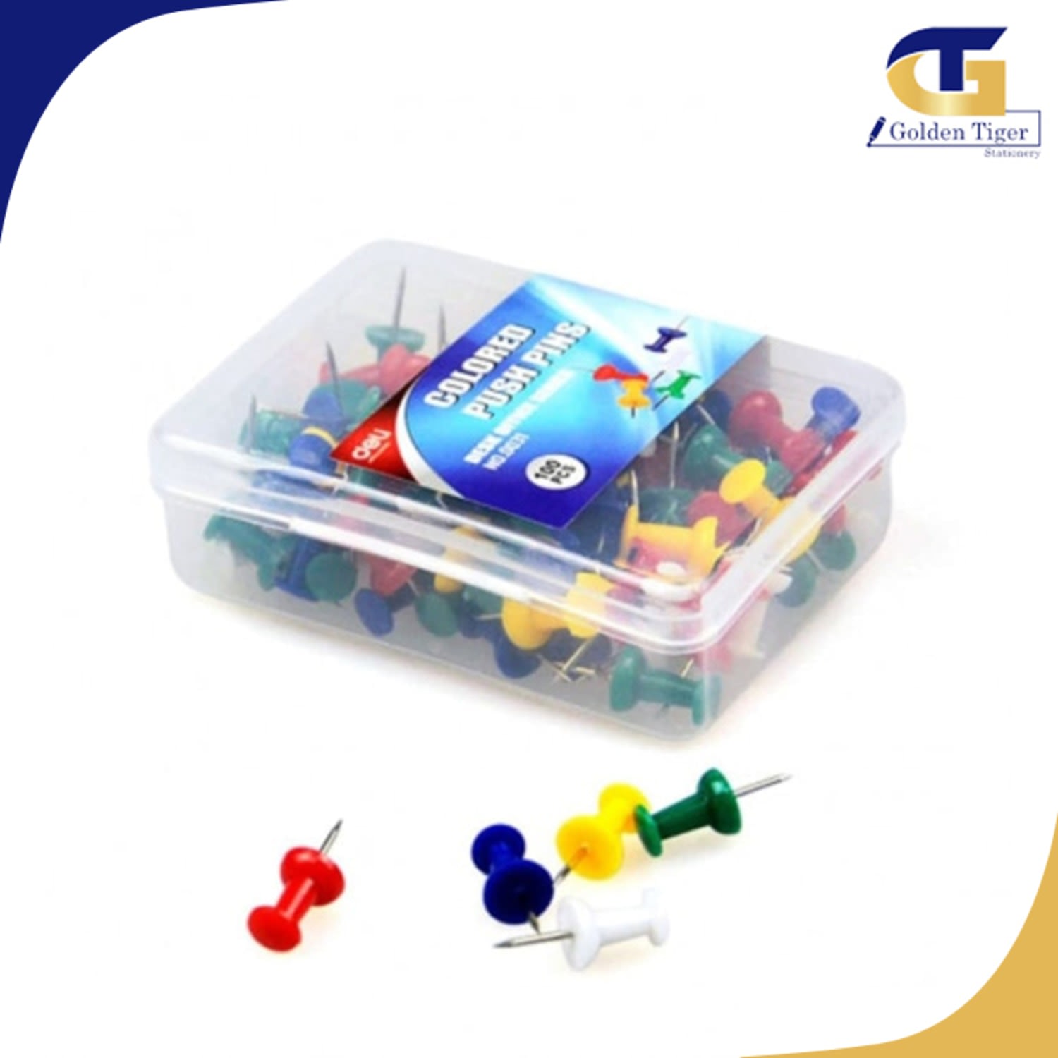 Deli Push Pin Color (pcs) | Golden Tiger Stationery Store