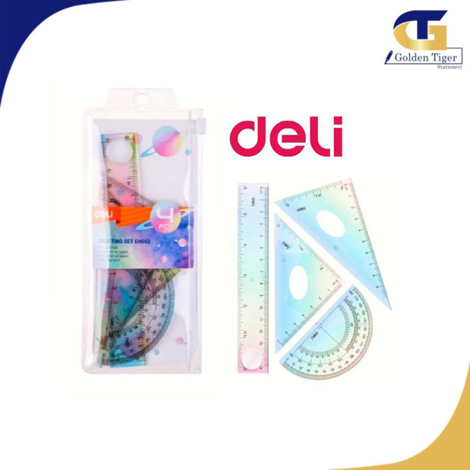 DELI Protractor Set EH652 (စက်၀ိုင်းခြမ်း အစုံအိတ်) | Golden Tiger ...