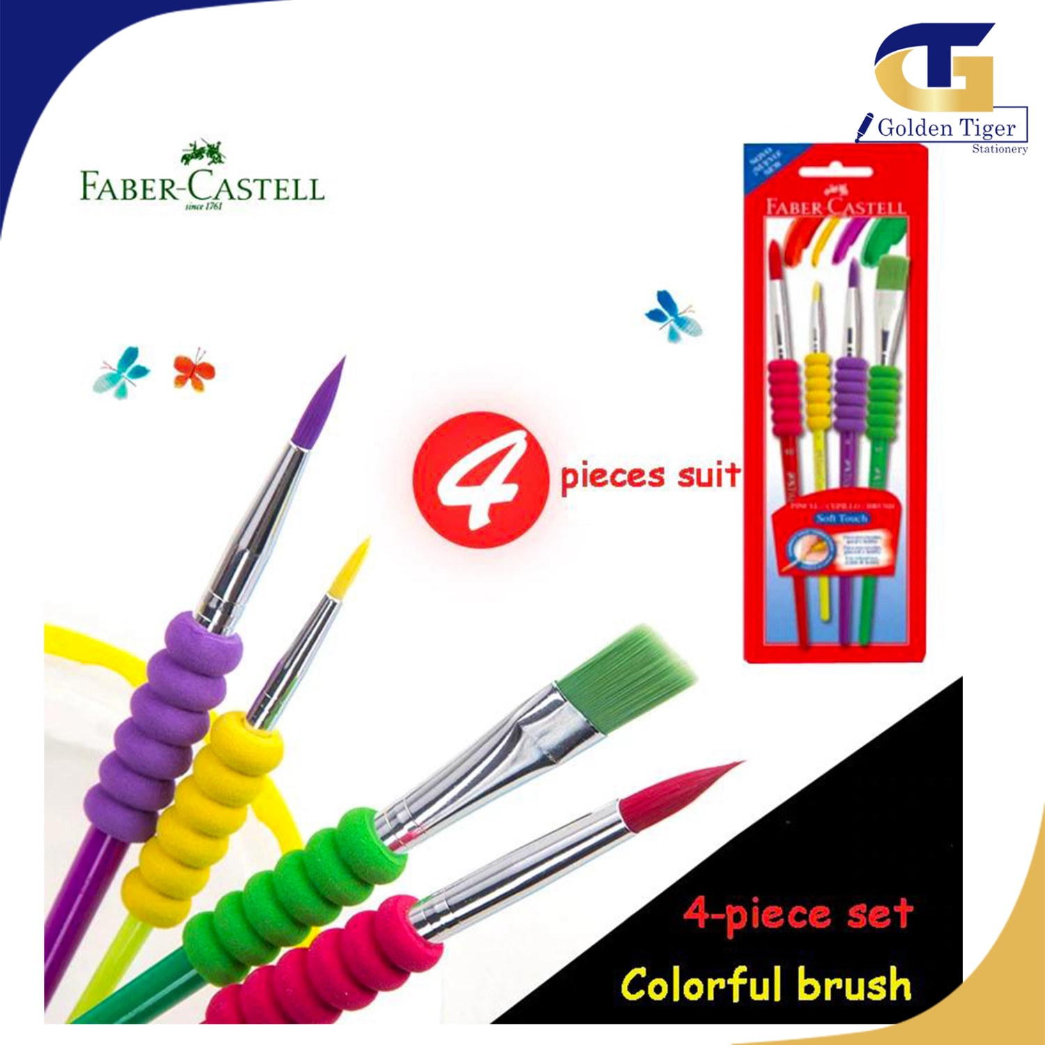 Faber Castell Soft Touch Brush Set (4pcs/card) | Golden Tiger ...