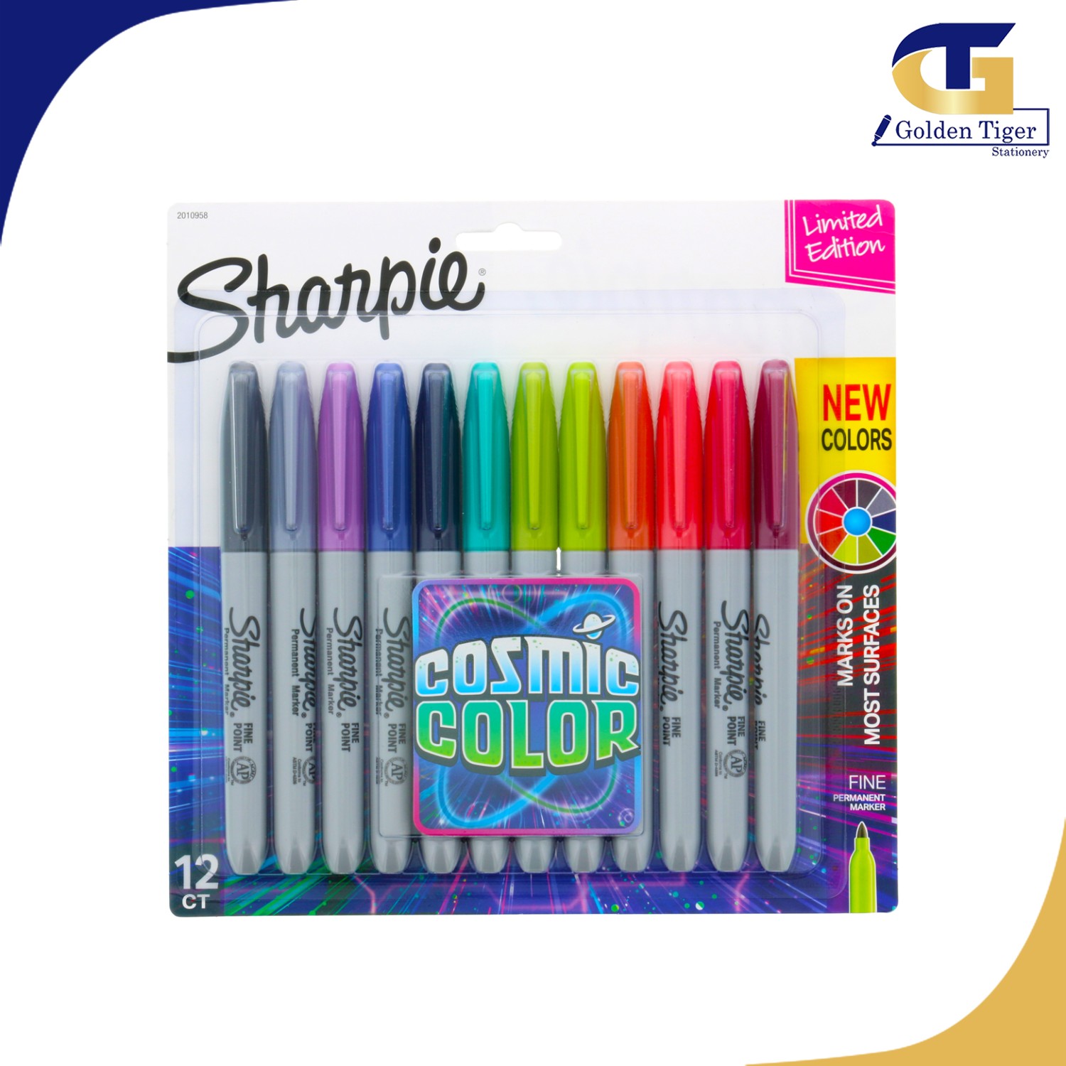 Sharpie Permanent Marker (12) Colors Fine | Golden Tiger Stationery Store