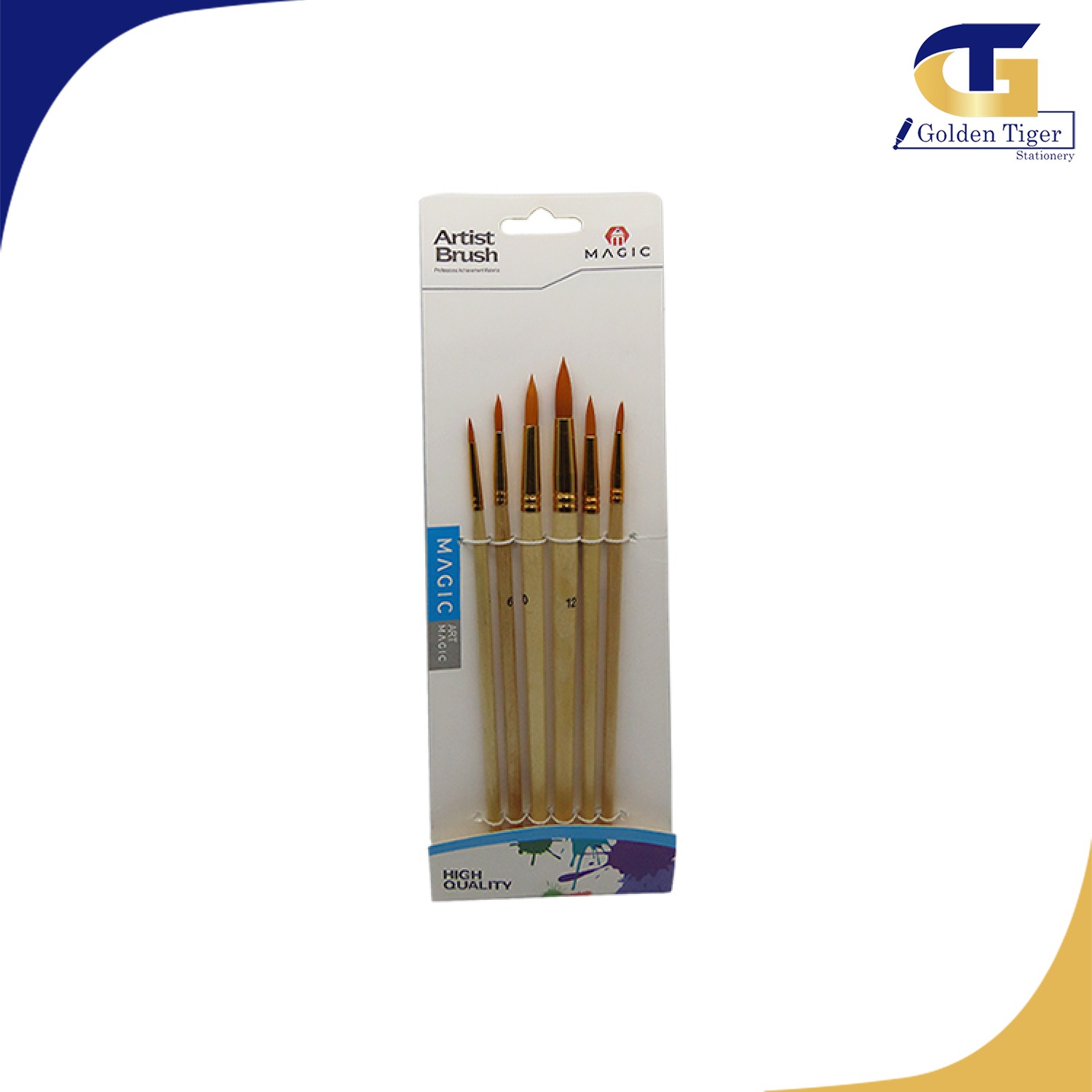 Magic Brush set Round 6 pcs ( M878-6 ) | Golden Tiger Stationery Store