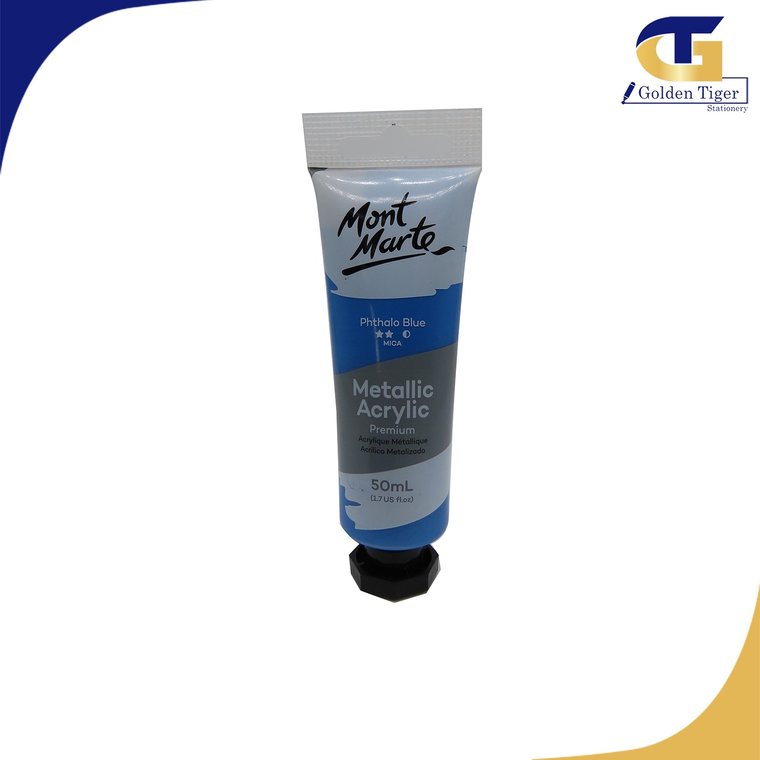 Mont Marte Metallic Acrylic 50 ML Phtholo Blue | Golden Tiger ...